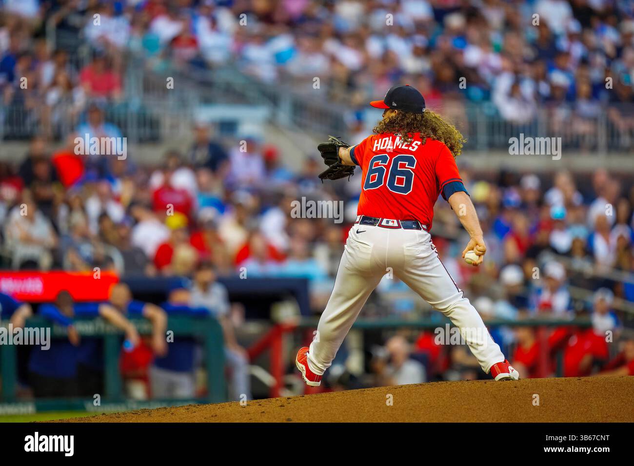 May 2, 2025, Cumberland, Ga, USA: Atlanta Braves pitcher GRANT HOLMES ...