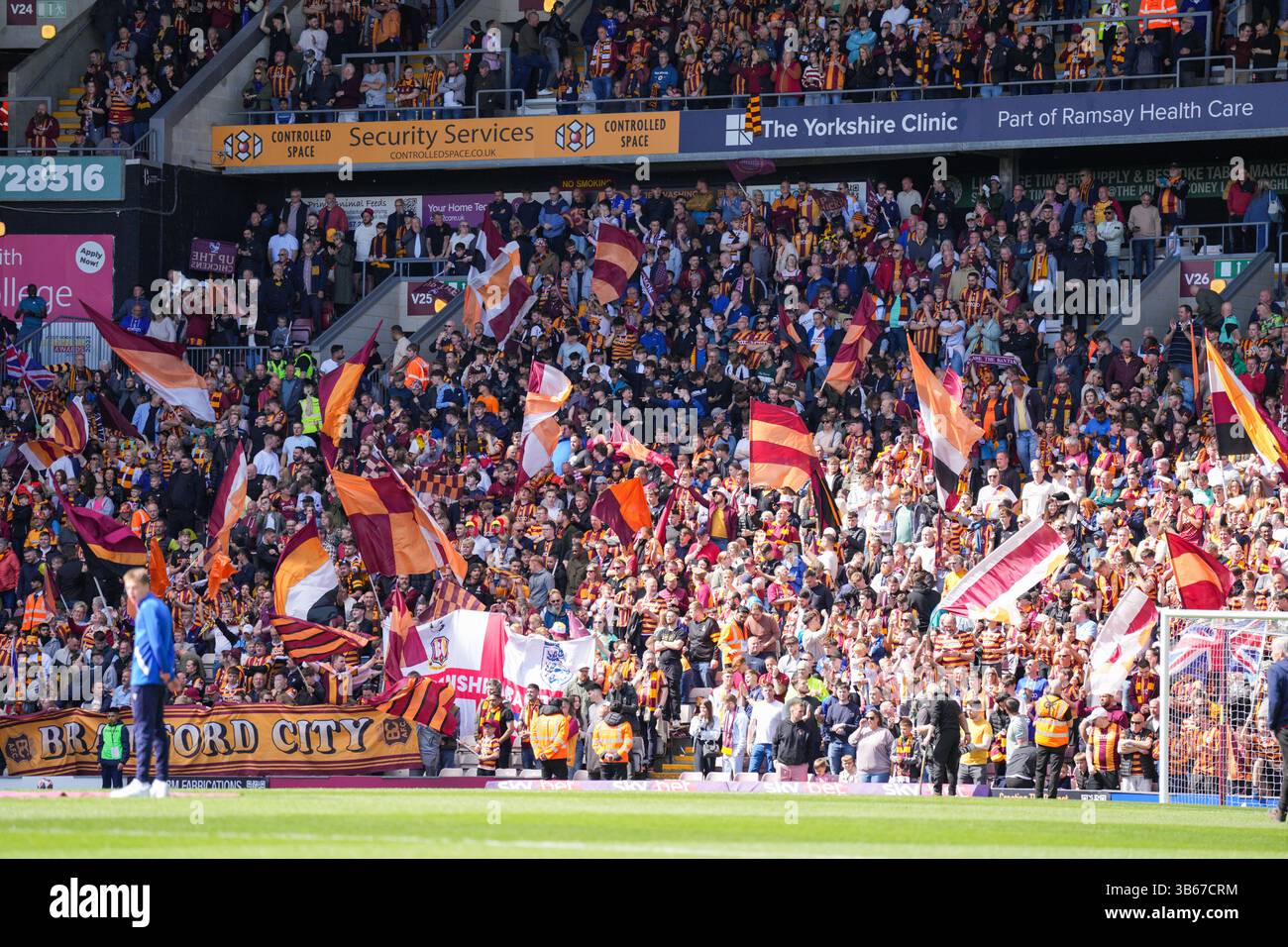 General crowd shot of a packed stadium at Bradford. University of ...
