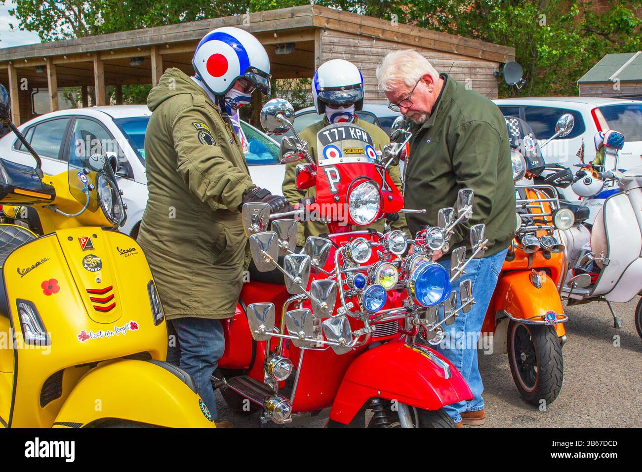 Troon, UK. 03rd May, 2025. Many motor scooter and Mod fans, along with ...