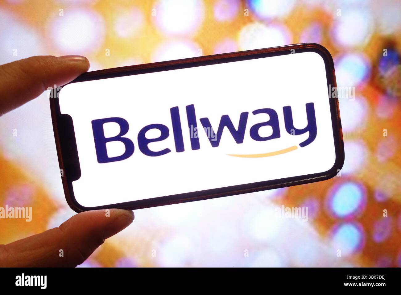 Poland. 3rd May, 2025. In this photo illustration, the Bellway company logo is seen displayed on ...