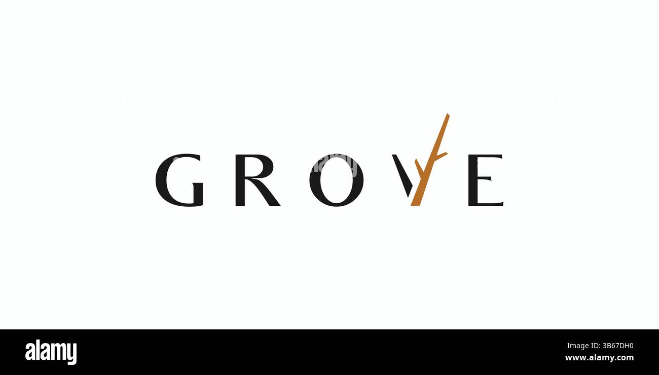 The Grove logo design is unique and modern with black and gold accents ...