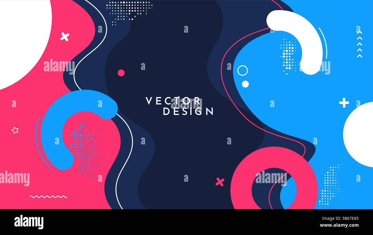 Vector illustration. Color fun background with geometric shapes ...
