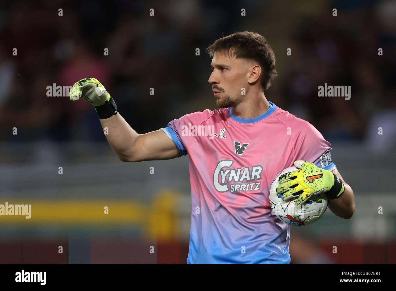 Turin, Italy. 2nd May, 2025. Andrei Radu of Venezia FC reacts during ...
