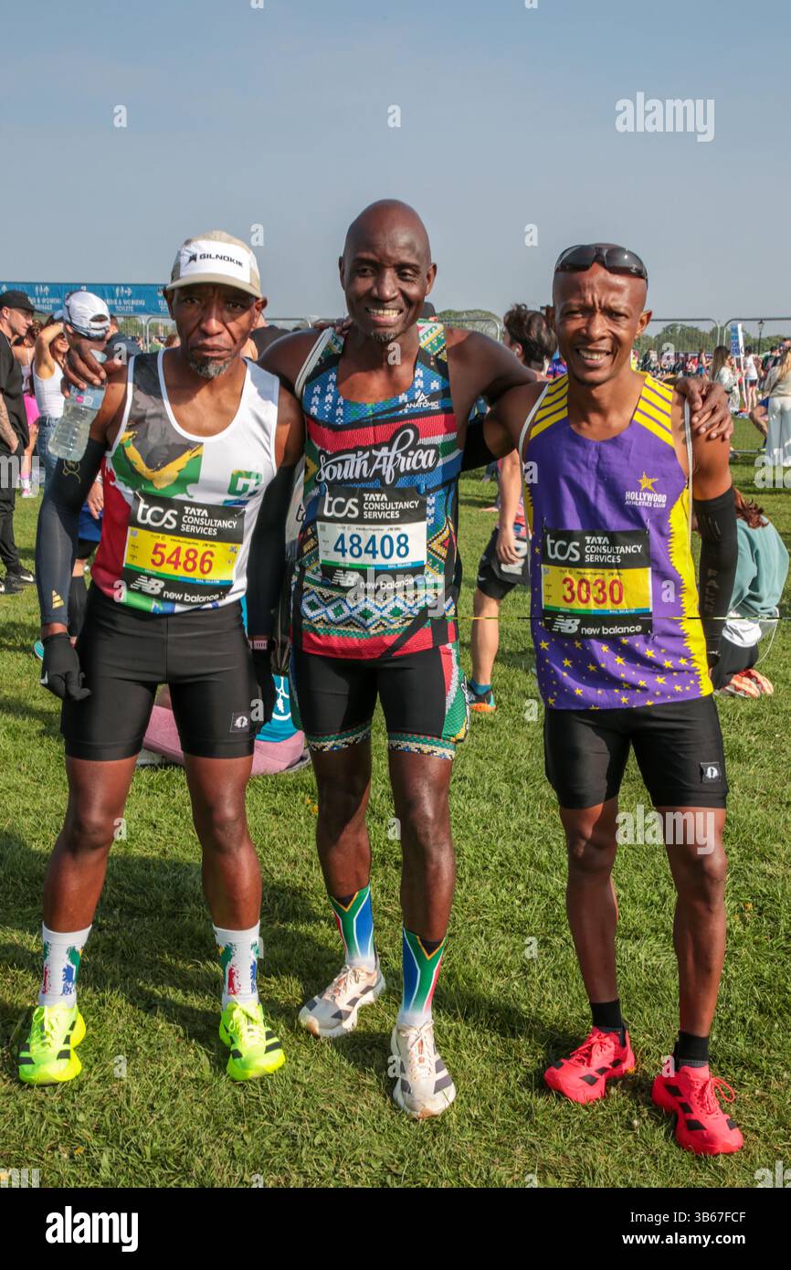 London, UK. 27th Apr, 2025. Walter shamase, Nkhetheni Masupa and ...