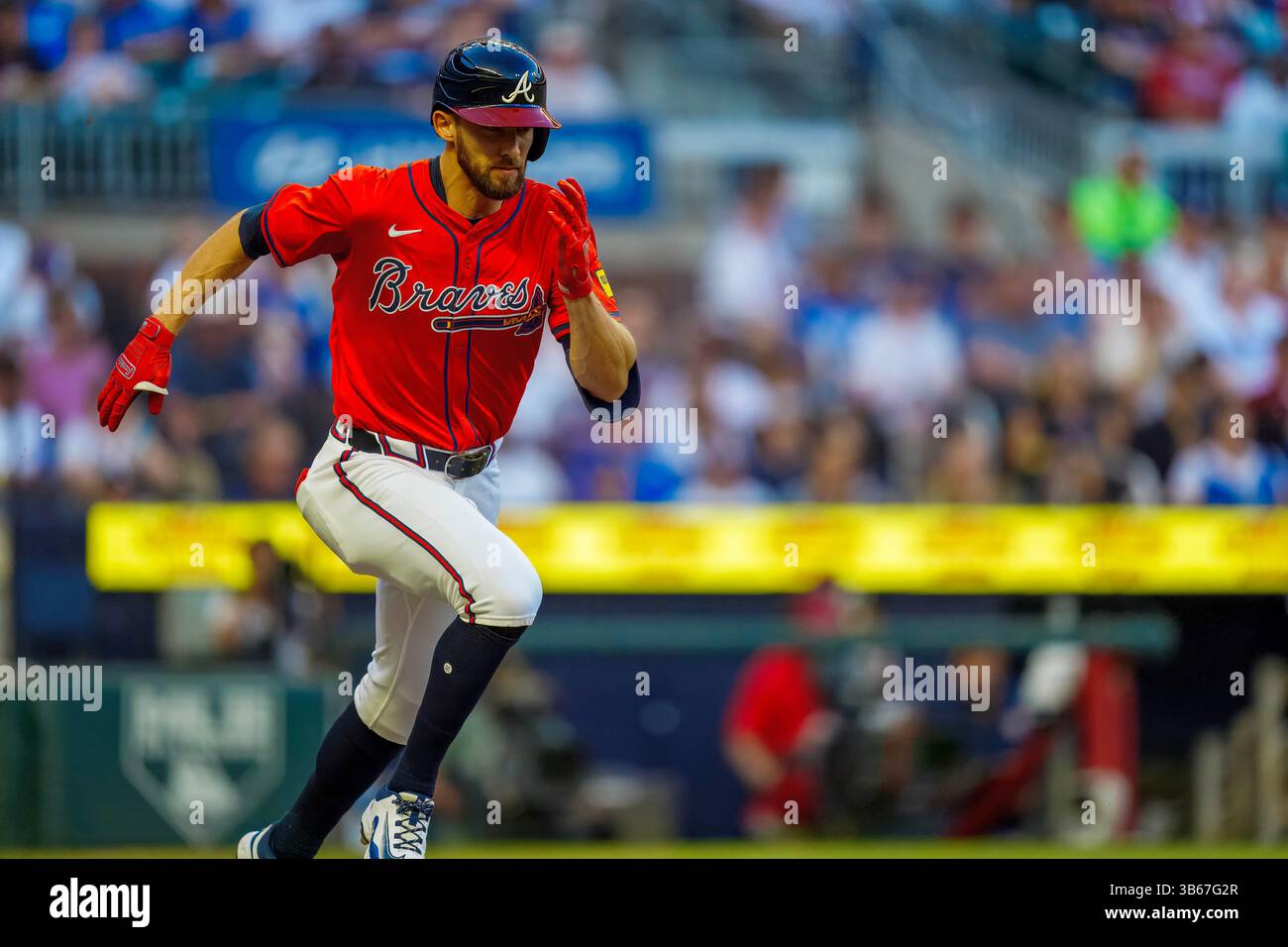 Cumberland, Ga, USA. 2nd May, 2025. Atlanta Braves outfielder ELI WHITE ...