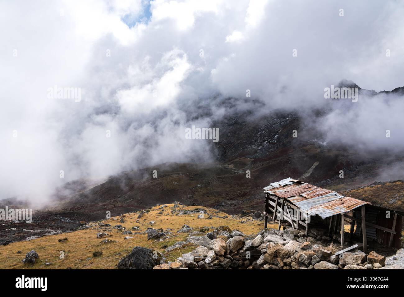 Wood and Steel House Yak Shed and Grain Storage House in the High ...
