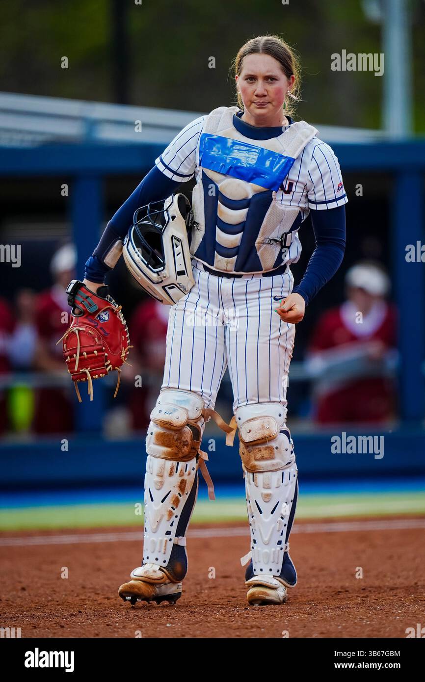 UConn Huskies catcher Grace Jenkins (17) looks over the field during an ...