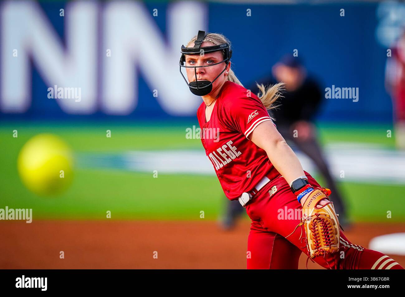 Boston College Eagles pitcher Kelly Colleran (13) pitches during an ...