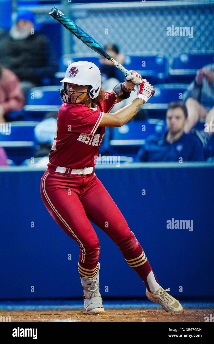 Boston College Eagles Emma Jackson (42) prepares to swing during an ...