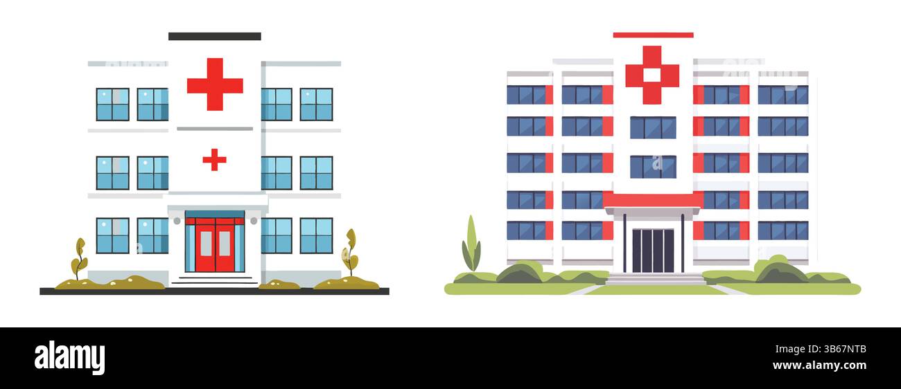 Hospital Building Illustrations: Medical Facility Images, Healthcare ...