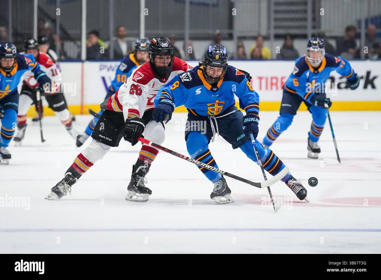 Toronto, Canada. 03rd May, 2025. Ottawa Charge's Emily Clark (26) and ...