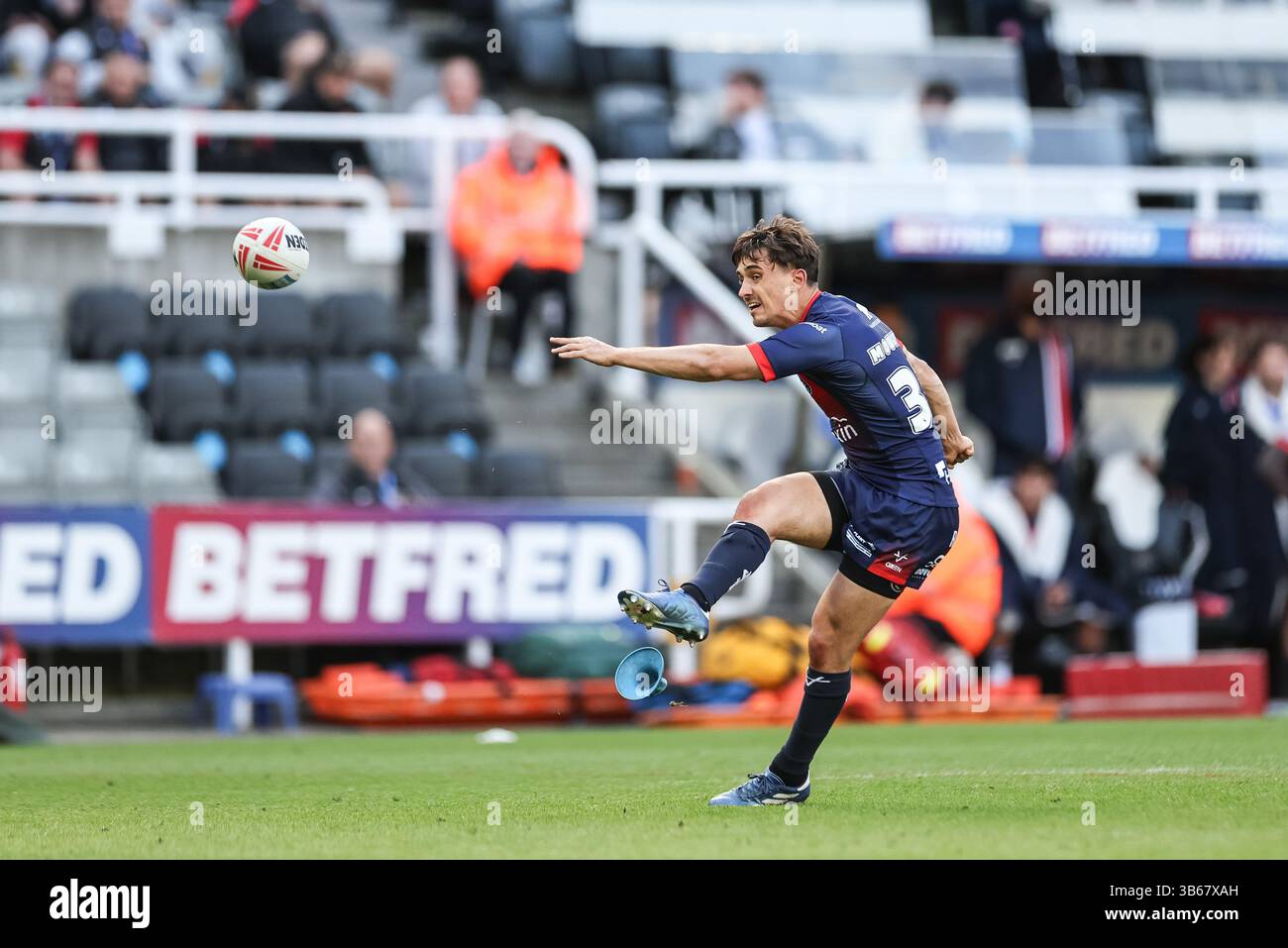 Arthur Mourgue of Hull KR converts for a goal during the Betfred Magic ...