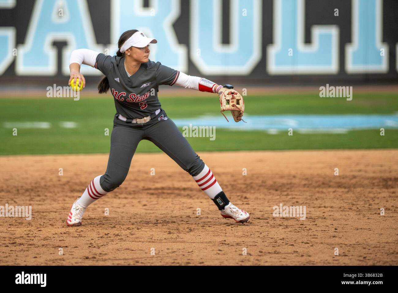 NC State Wolfpack Shortstop Kendall Simmers (5) during an NCAA softball ...