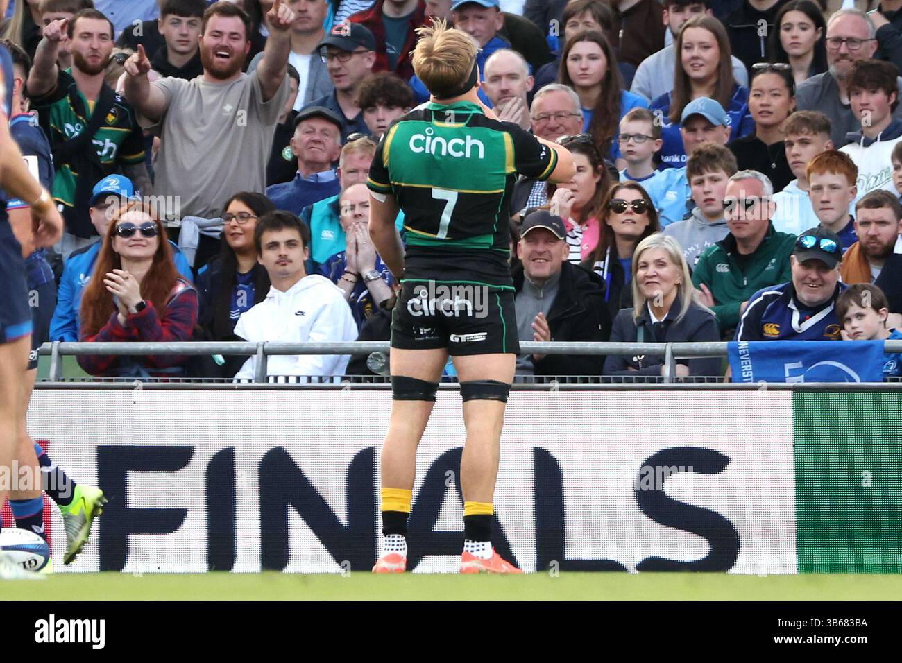 Northampton Saints' Henry Pollock celebrates scoring his side's second ...