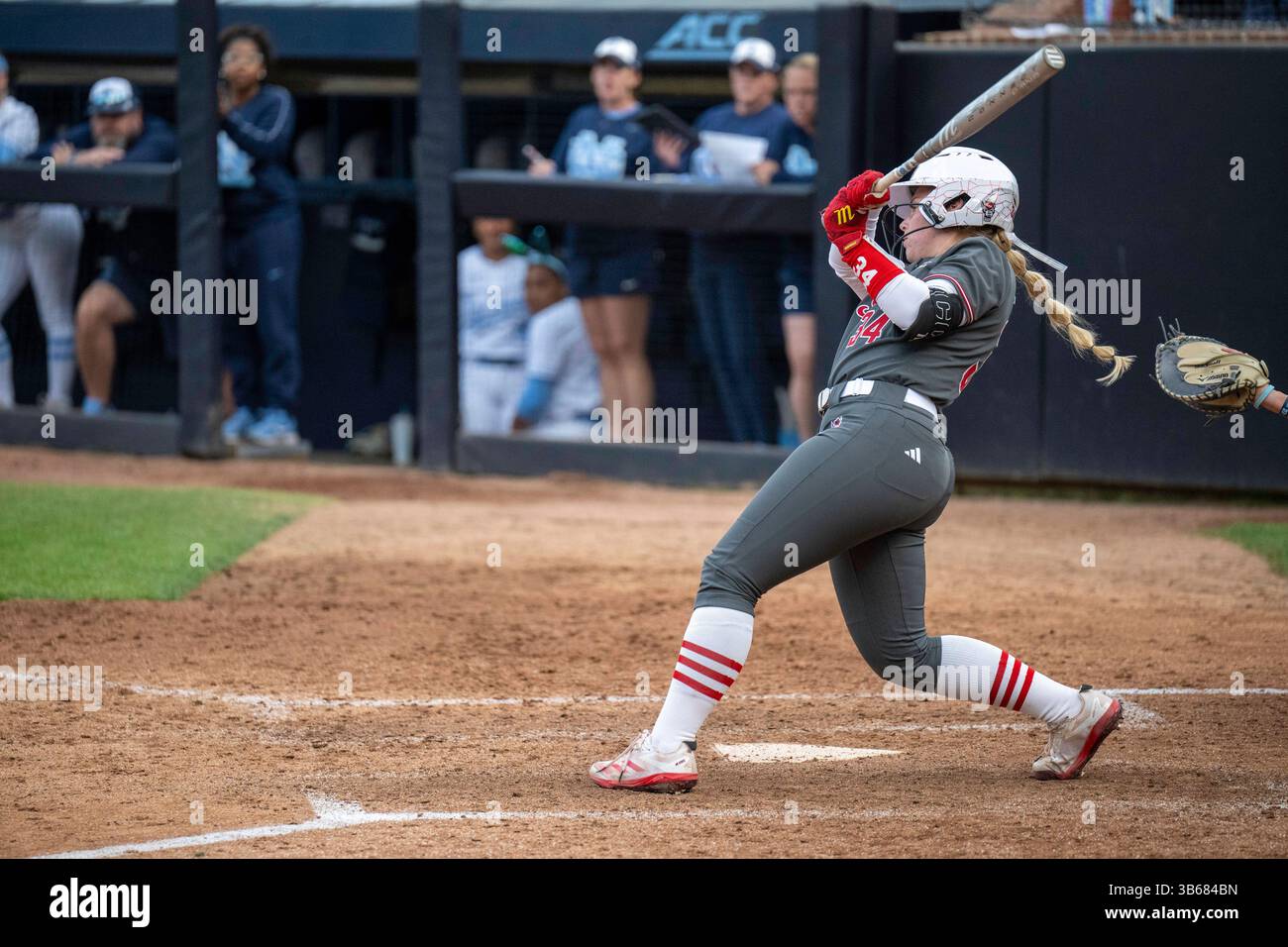 NC State Wolfpack Payden Bordeau (34) during an NCAA softball game ...