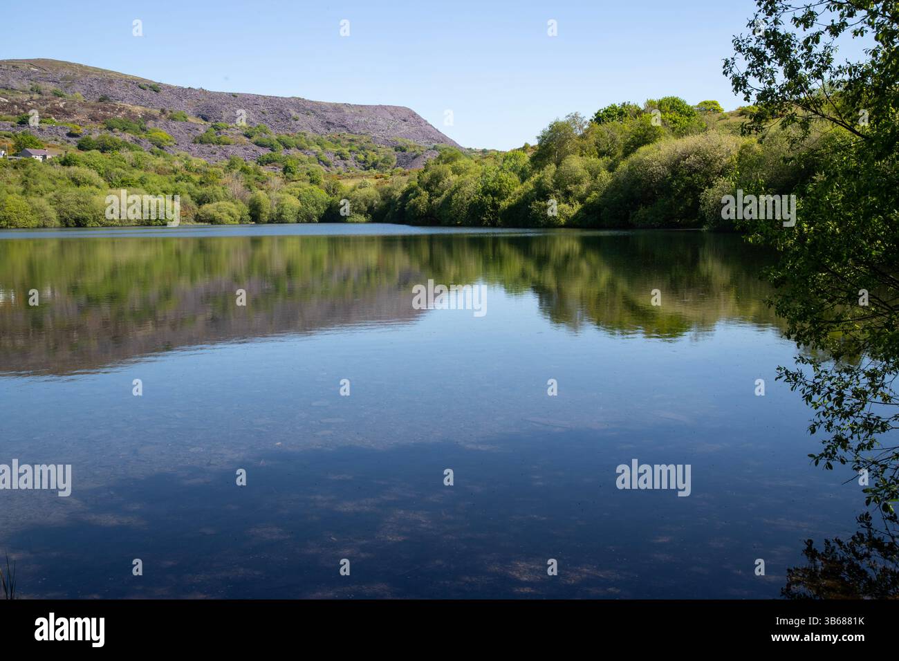 One of three disused deep flooded former slate quarries at Dorothea ...