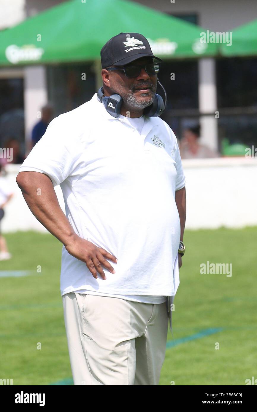 Vienna, Austria. 03rd May, 2025. VIENNA, AUSTRIA - MAY 03: Head Coach Fred Armstrong of Danube ...