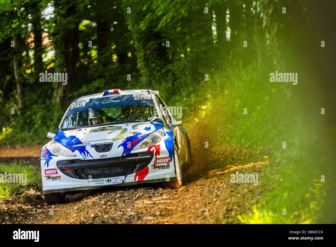 action during the Rallye Castine - Terre d'Occitanie 2025, 2nd round of ...