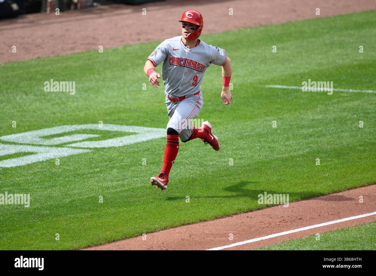 Cincinnati Reds Matt Mclain In Action During A Baseball Game Against