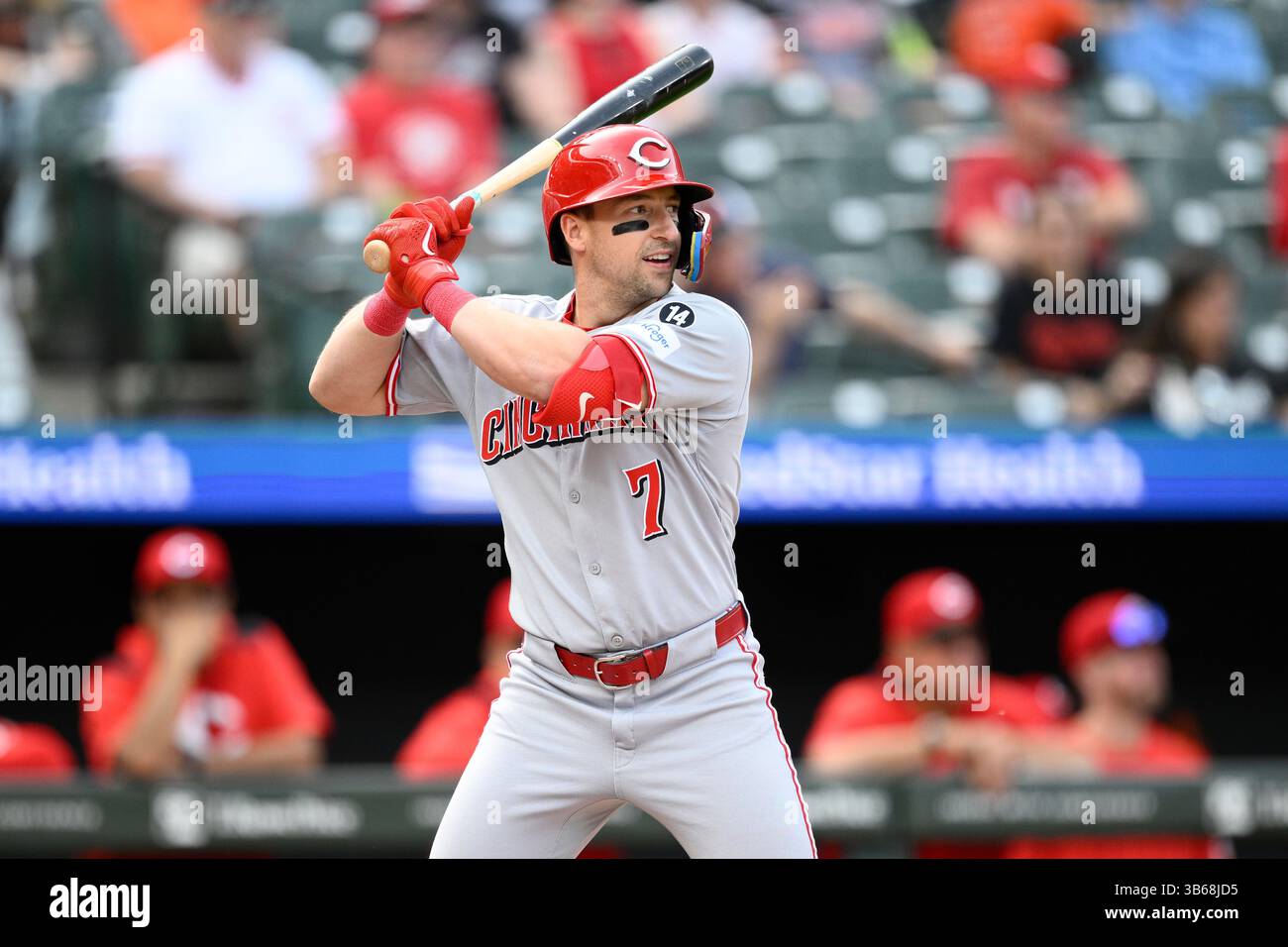 Cincinnati Reds' Spencer Steer in action during a baseball game against ...