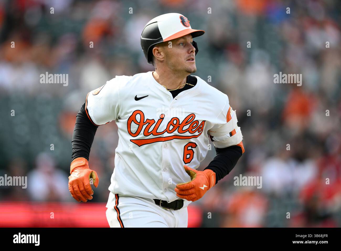 Baltimore Orioles' Ryan Mountcastle in action during a baseball game ...