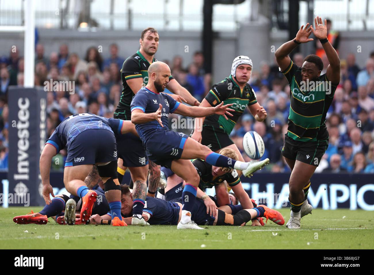 Leinster Rugby's Jamison Gibson-Park clears the ball from danger during ...