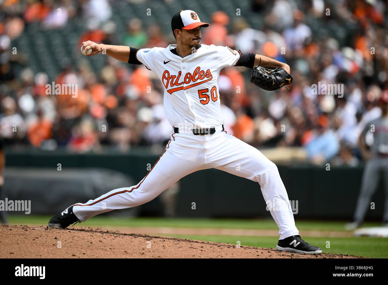 Baltimore Orioles starting pitcher Charlie Morton (50) in action during ...