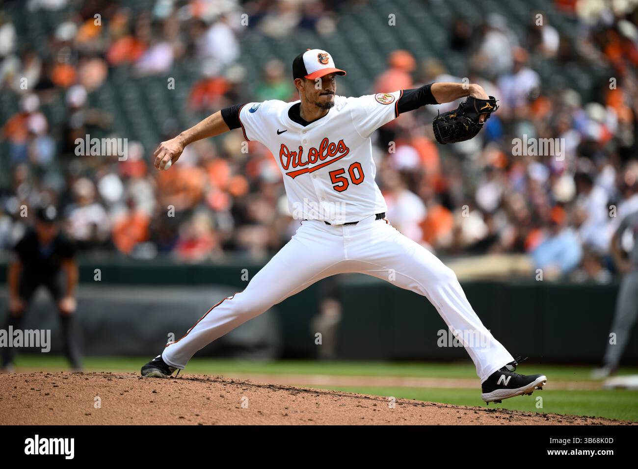 Baltimore Orioles starting pitcher Charlie Morton (50) in action during ...
