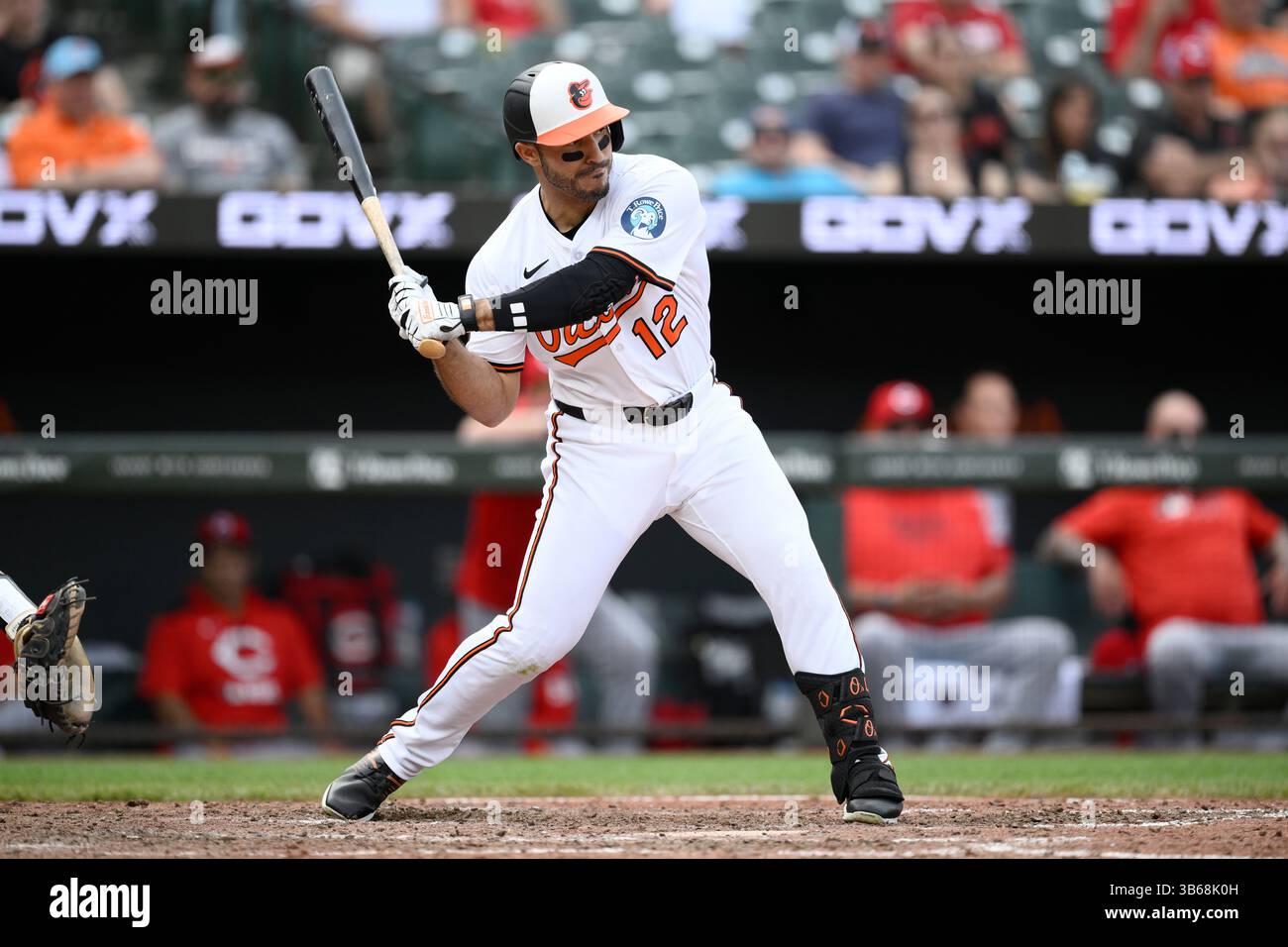 Baltimore Orioles' Ramon Laureano in action during a baseball game against the Cincinnati Reds ...