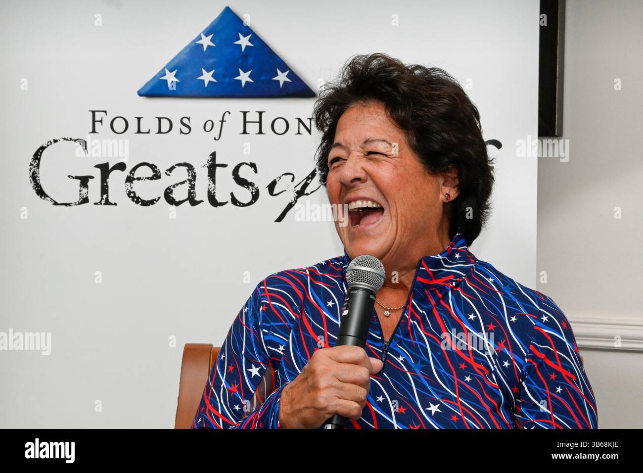 THE WOODLANDS, TX - MAY 03: Nancy Lopez is interviewed as part of the ...