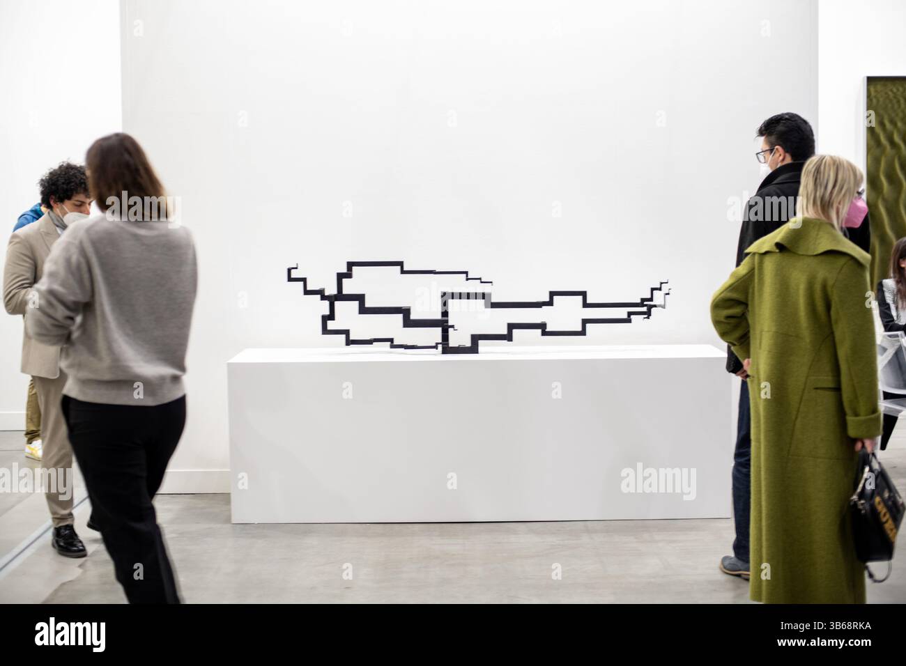 Visitors in the various pavilions of MiArt in Fiera Milano City. Milan ...