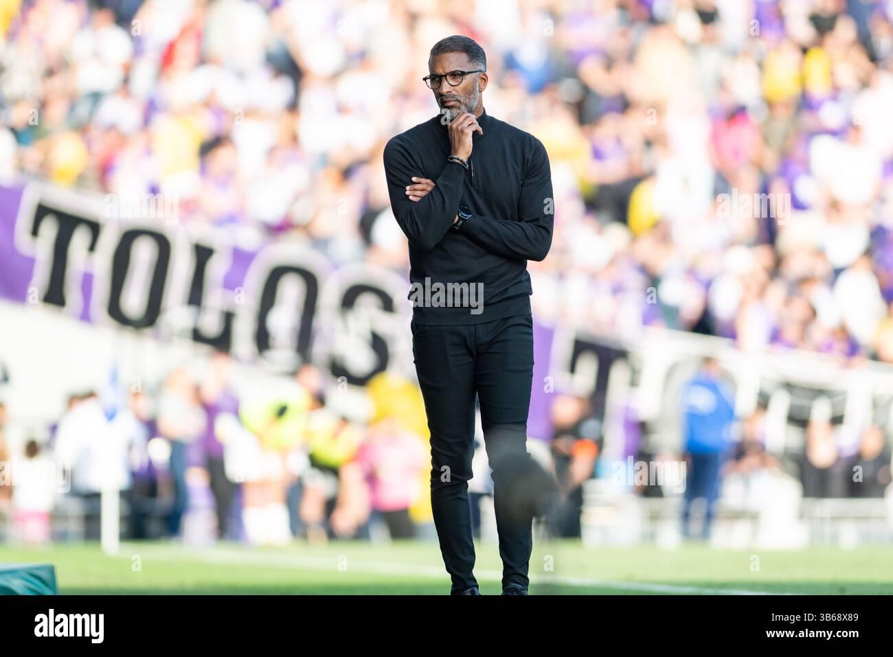 Head Coach Habib Baye of Rennes during the French championship Ligue 1 ...