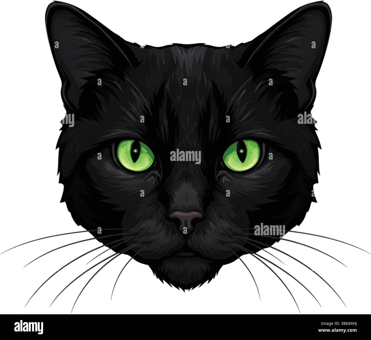 Adorable black cat green Cut Out Stock Images & Pictures - Alamy