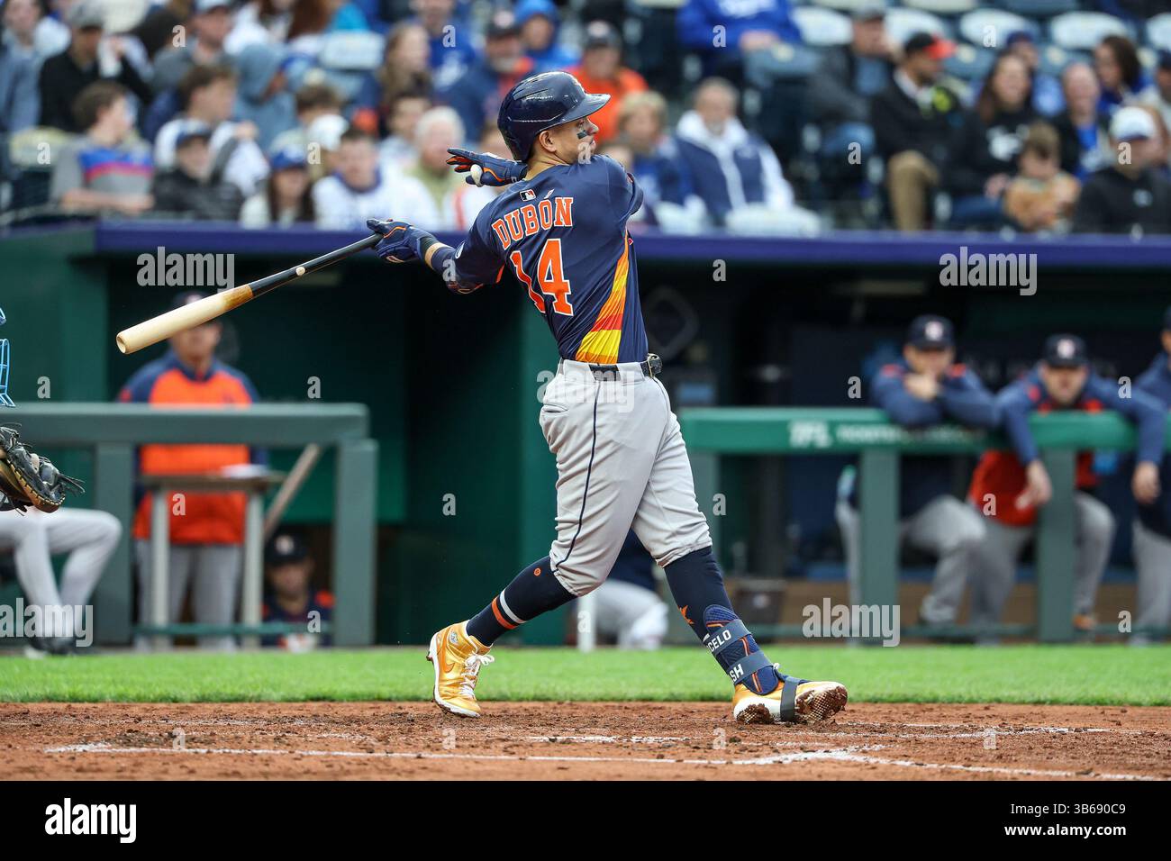 Kansas City, MO, USA. 26th Apr, 2025. Houston Astros second baseman ...