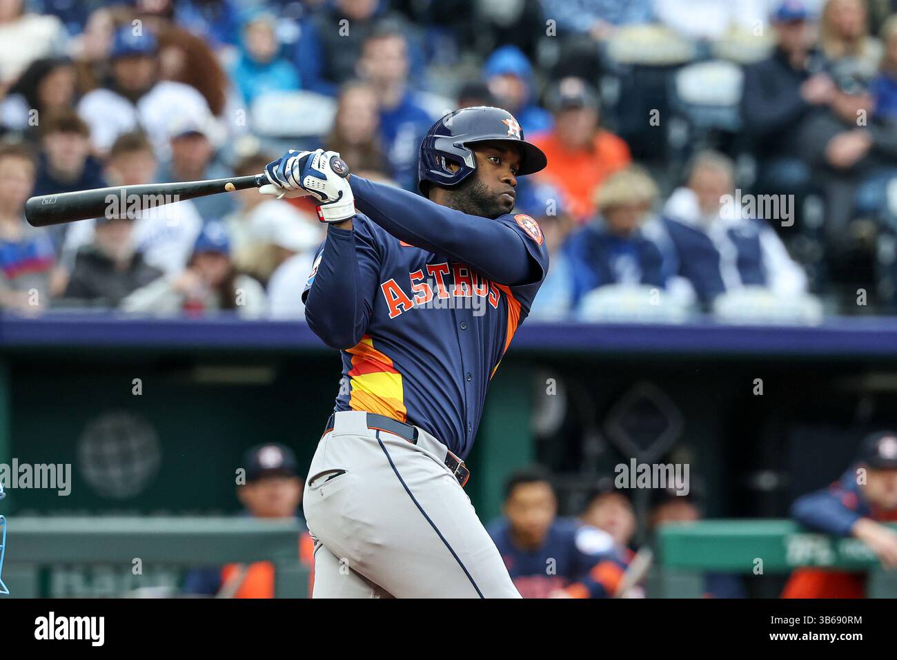 Kansas City, MO, USA. 26th Apr, 2025. Houston Astros designated hitter ...