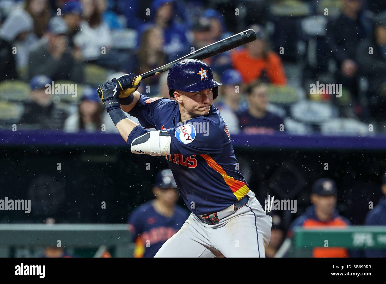 Kansas City, MO, USA. 26th Apr, 2025. Houston Astros right fielder Zach ...