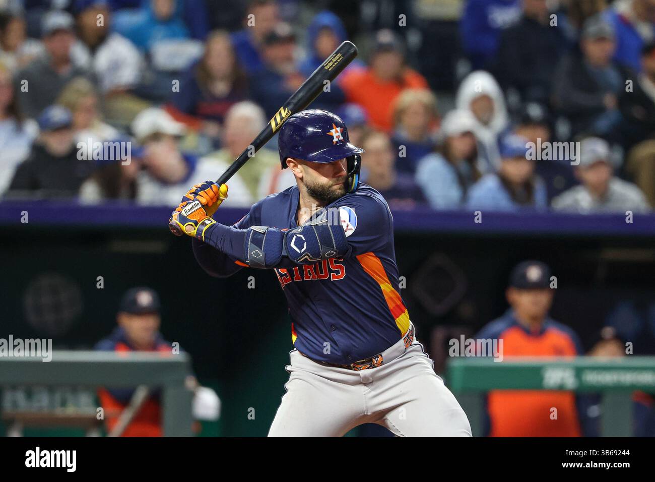 Kansas City, MO, USA. 26th Apr, 2025. Houston Astros first baseman ...