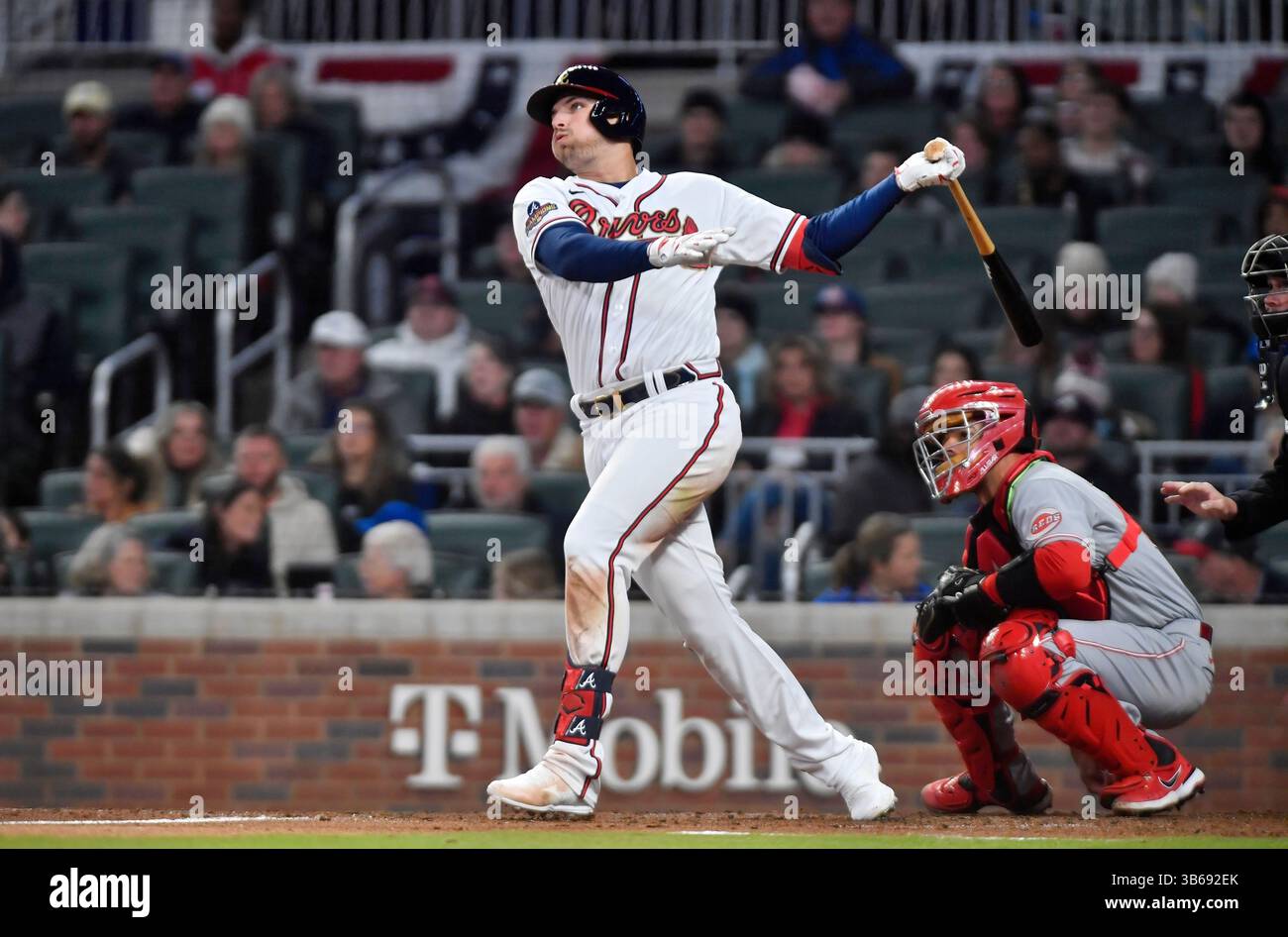 April 09, 2022: Atlanta Braves third baseman Austin Riley at bat during ...