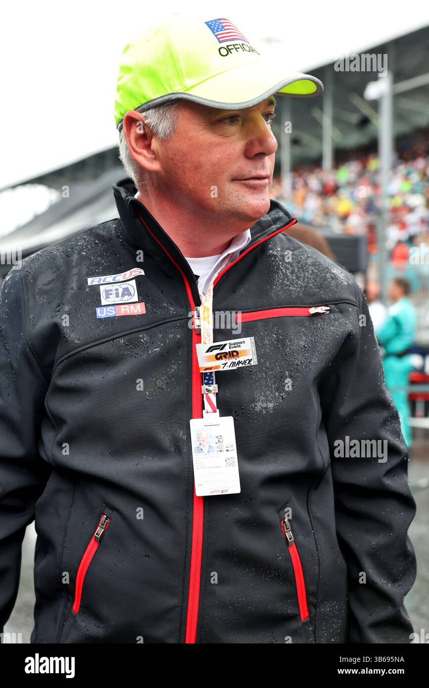 Miami, USA. 03rd May, 2025. Tim Mayer (USA) FIA Steward on the grid. 03 ...