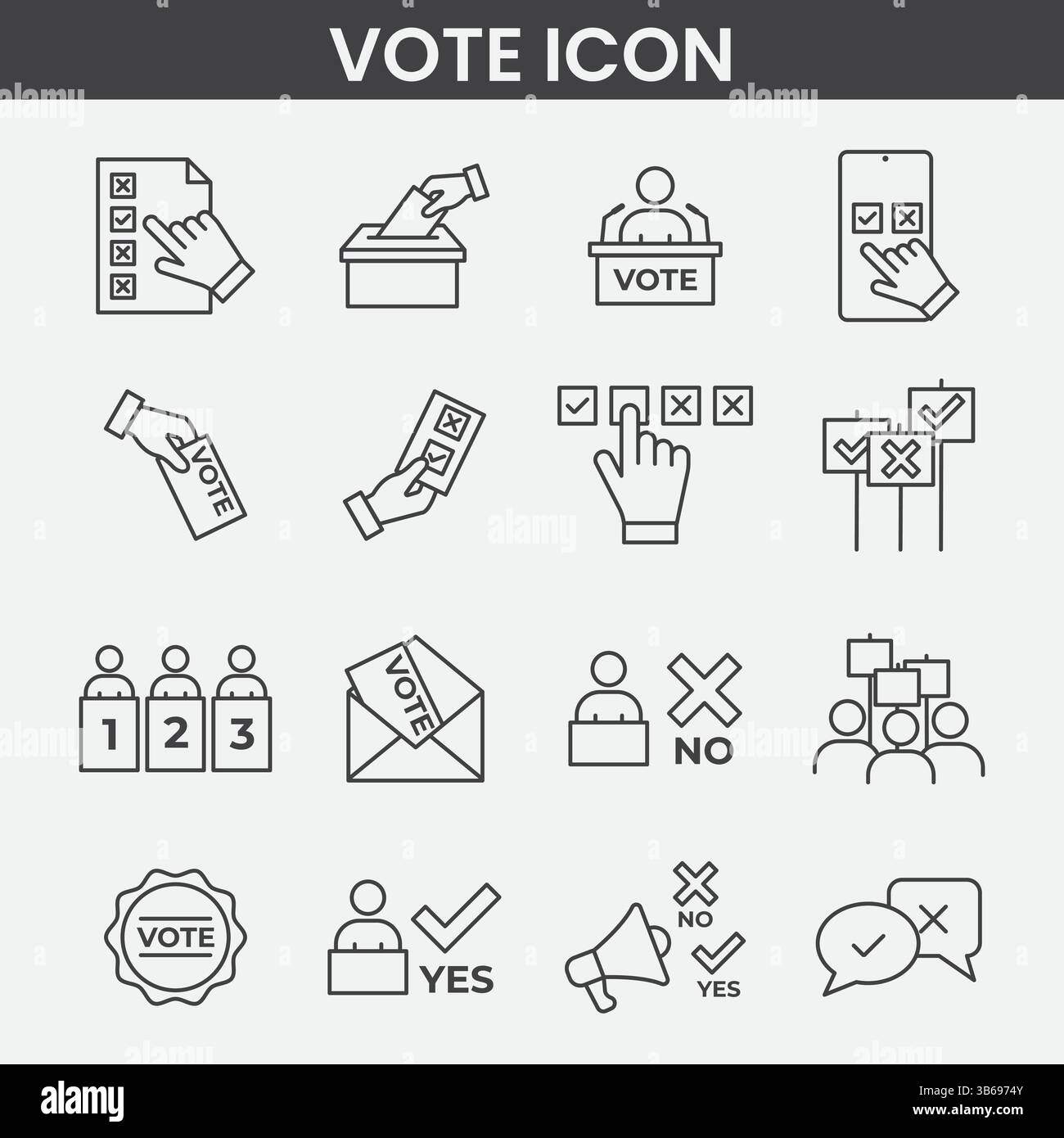 Election megaphone icon outline hi-res stock photography and images - Alamy