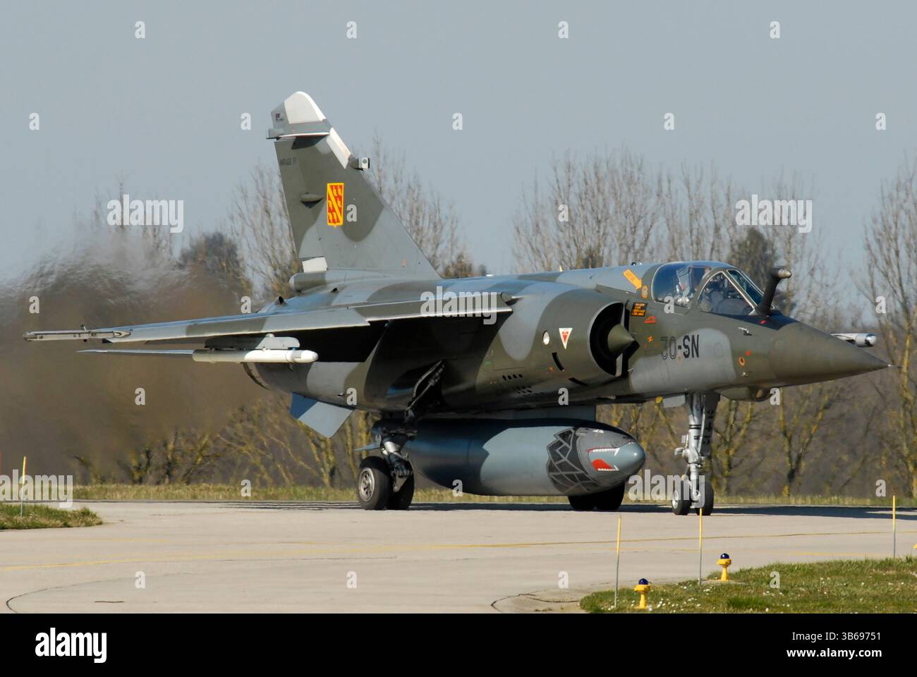 A French Air Force Mirage F1CT taxiing at Florennes Air Base, Belgium ...