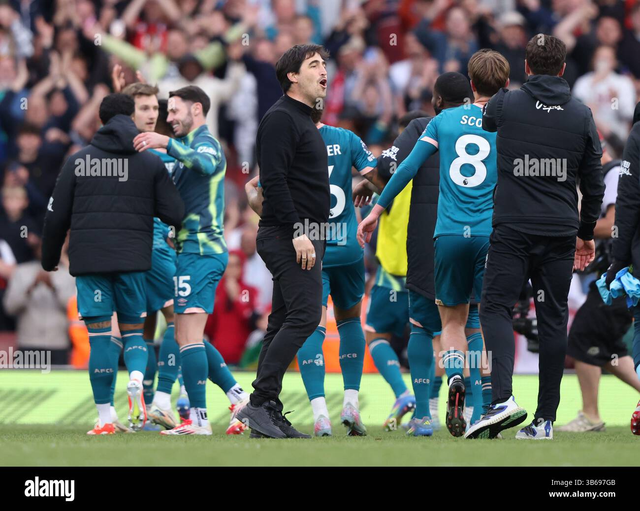 London, UK. 03rd May, 2025. Andoni Iraola (AFC Bournemouth head coach ...