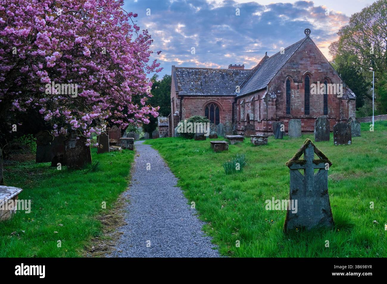 Path to St Columba's Church, Warcop, Cumbria Stock Photo - Alamy