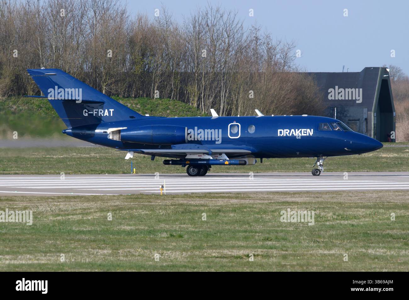 A Draken Dassault Falcon just before takeoff, providing live electronic ...