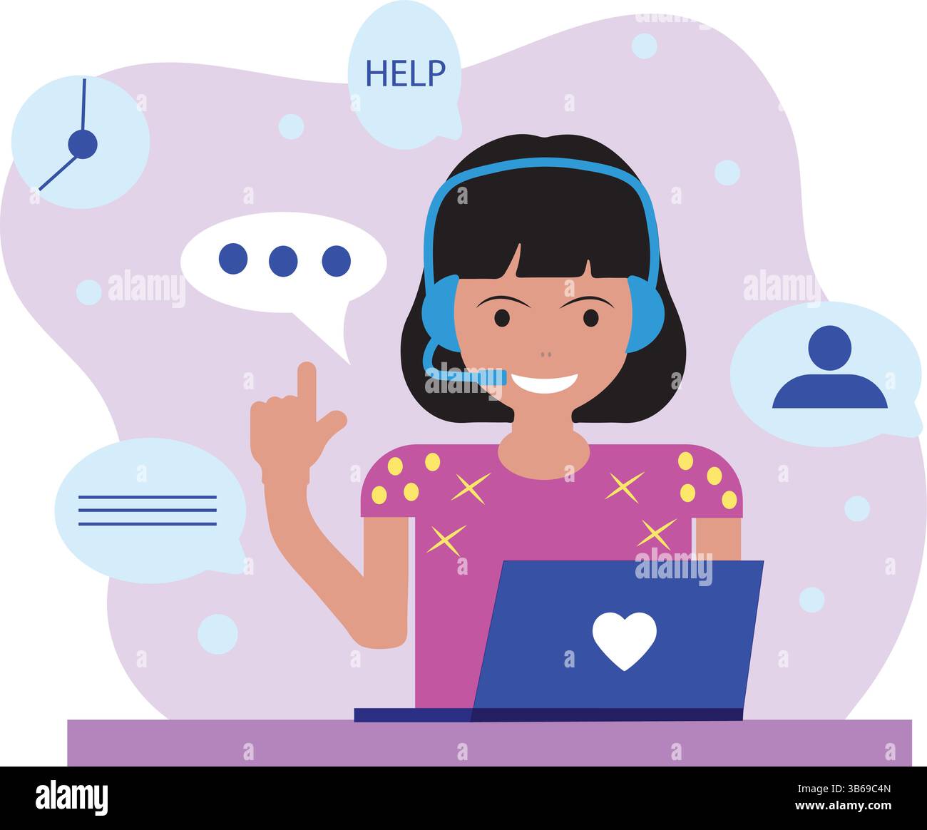 Digital online marketing vector illustration with customer support concept. Flat style design ...