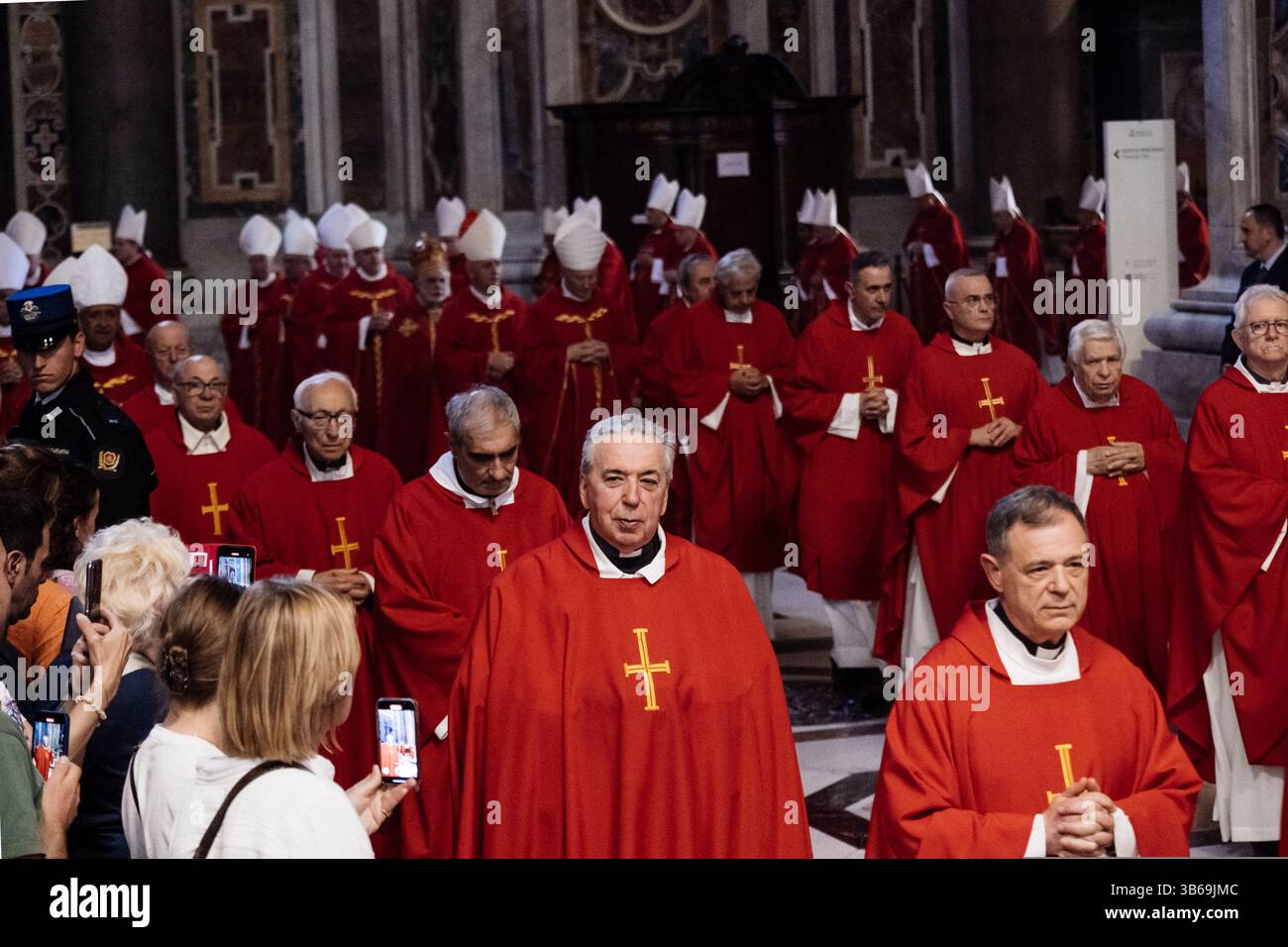 Arrival of the cardinals for the suffrage mass. Cardinals attend the ...