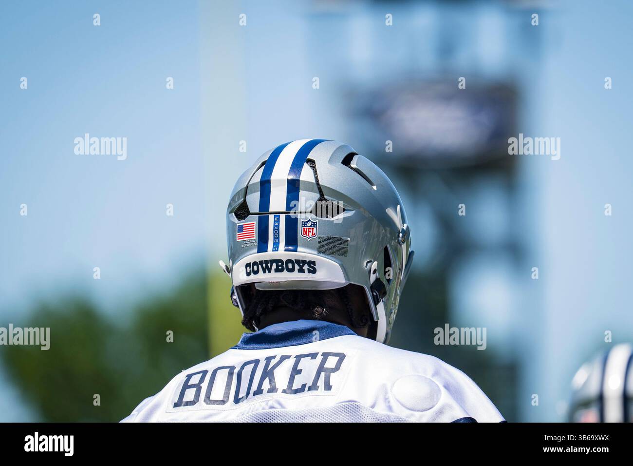 Dallas Cowboys' Tyler Booker walks towards a practice group during the ...