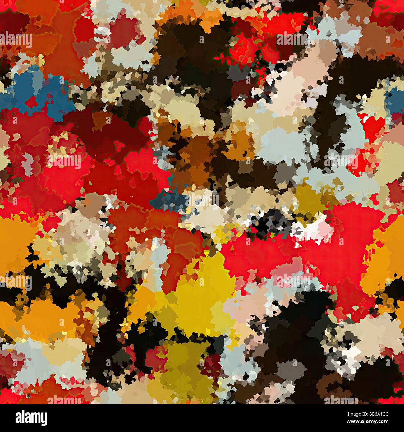 Abstract blotched random paint splatter seamless pattern. Dense grungy ...