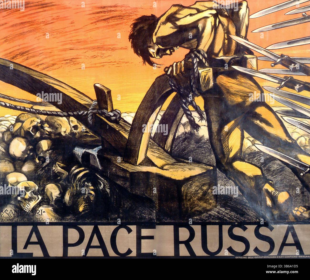 World War I propaganda poster. The Russian Peace, circa 1918 Stock ...