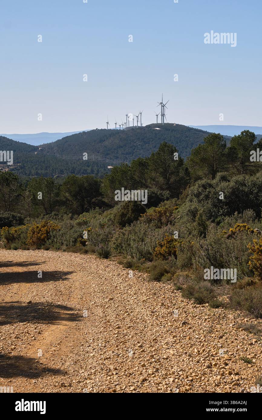 group of wind turbine on mountain Stock Photo - Alamy